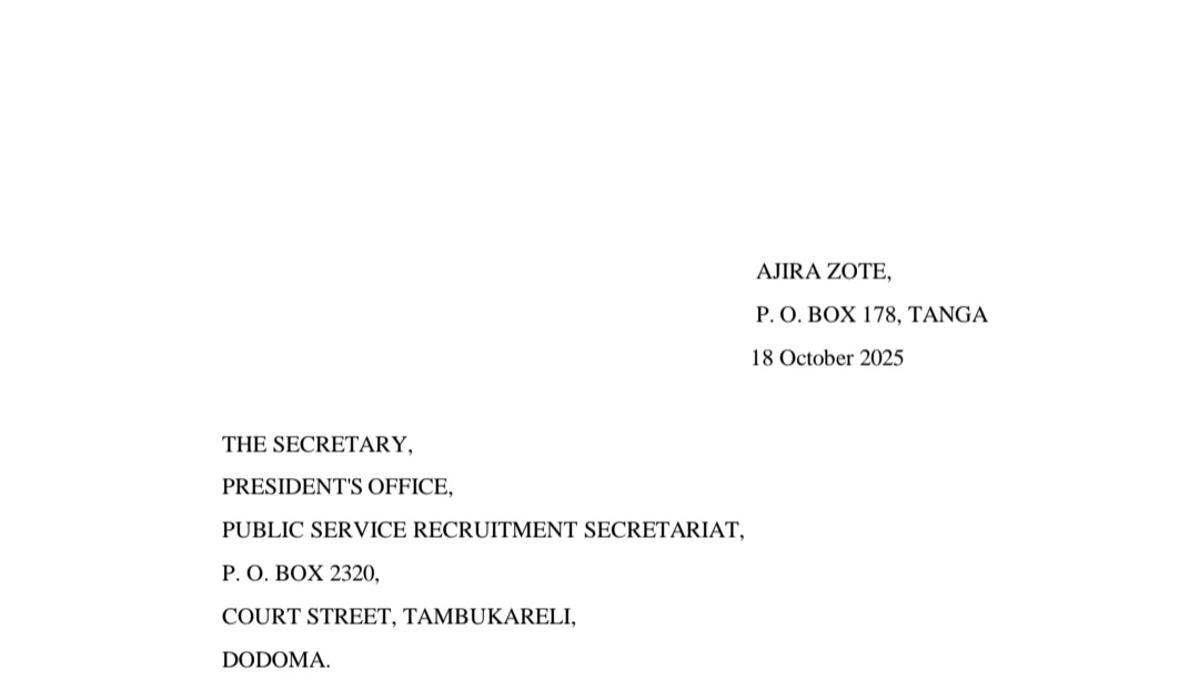 Mfano wa Barua ya Maombi Ualimu - Mitihanibora