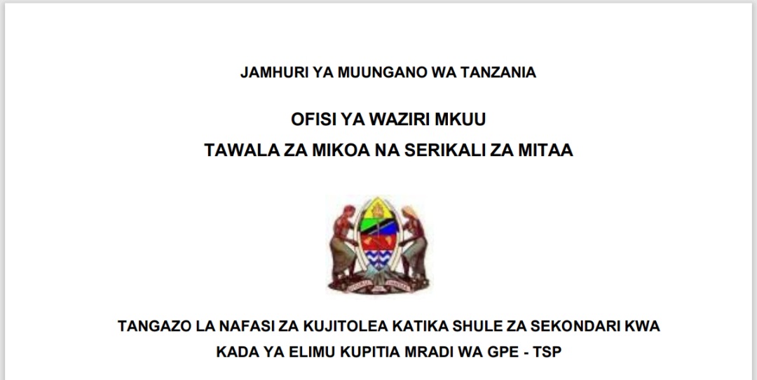 Nafasi 1500 za Kujitolea Kwa Walimu Tamisemi 2026
